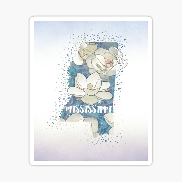 "Mississippi State Flower (Magnolia)" Sticker for Sale by KateLillyson ...
