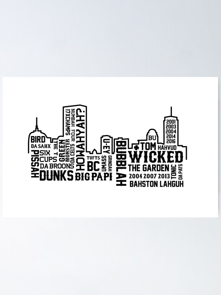 "Boston Slang" Poster for Sale by dopelope | Redbubble