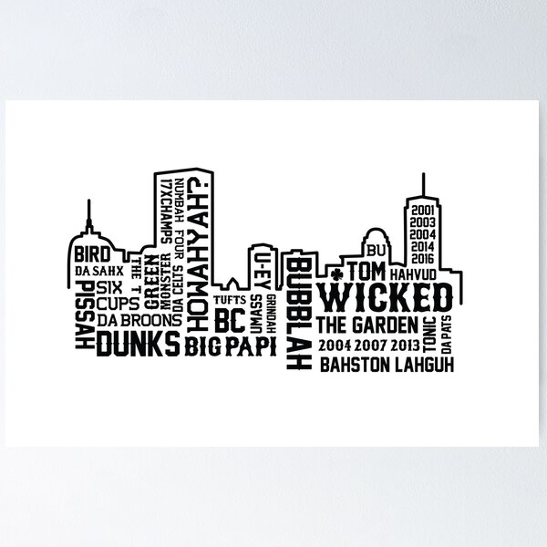 "Boston Slang" Poster for Sale by dopelope | Redbubble