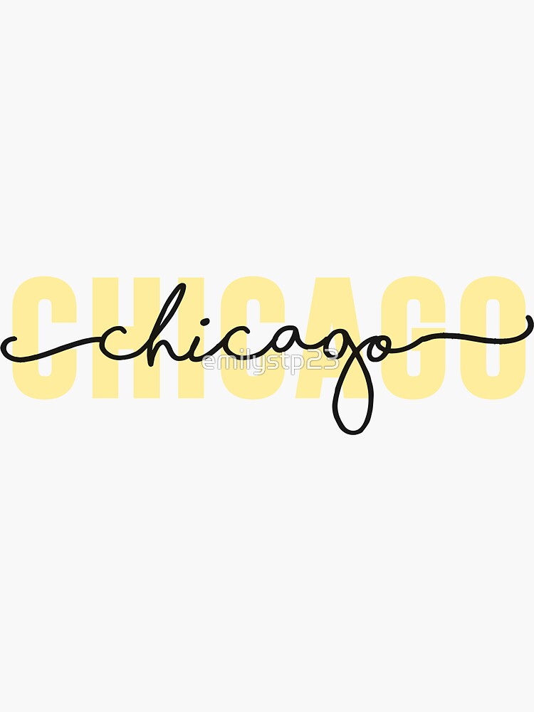 "Chicago- Yellow" Sticker for Sale by emilystp23 | Redbubble