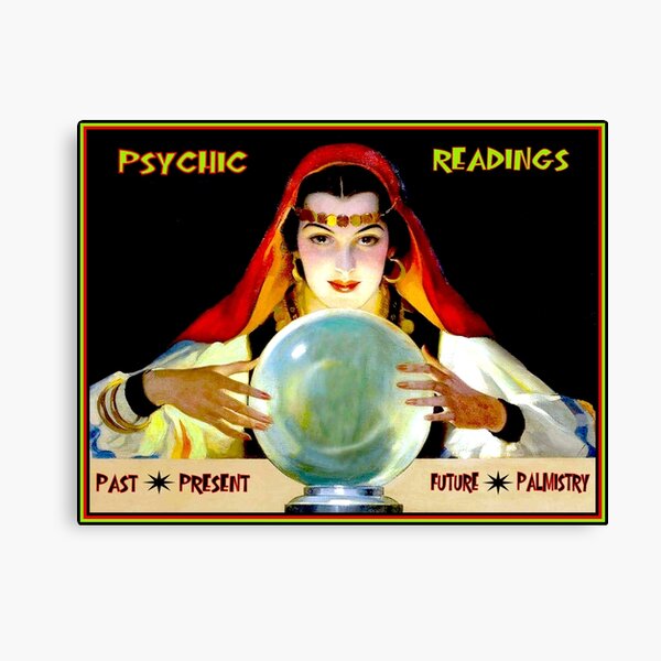 "PSYCHIC READINGS : Vintage Fortune Teller Advertising Print" Canvas ...