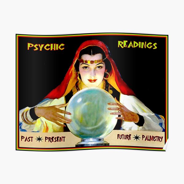 "PSYCHIC READINGS : Vintage Fortune Teller Advertising Print" Poster ...