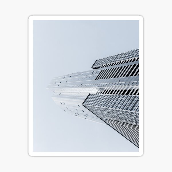 "Grey White Skyscraper" Sticker by currentPrint | Redbubble