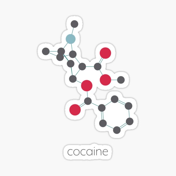 "Cocaine stimulant drug molecule" Sticker for Sale by molekuul | Redbubble