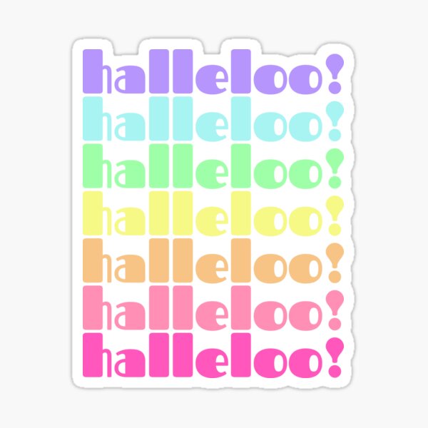 "Halleloo! Drag Queer Pastel Rainbow catchphrase tshirt" Sticker for ...