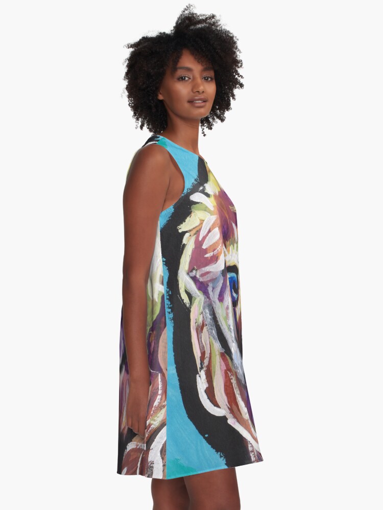 "Fun Cockapoo Dog bright colorful Pop Art" A-Line Dress by ...
