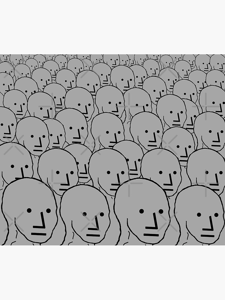 "NPC Crowd - Wojak" Sticker by RebarForOwt | Redbubble