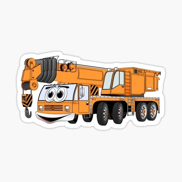 "Short Orange Cartoon Crane" Sticker by Graphxpro | Redbubble