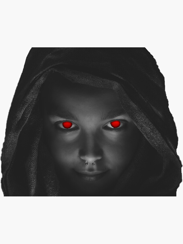 "Dark Face, Red Eyes" Sticker by Megworldwalker | Redbubble