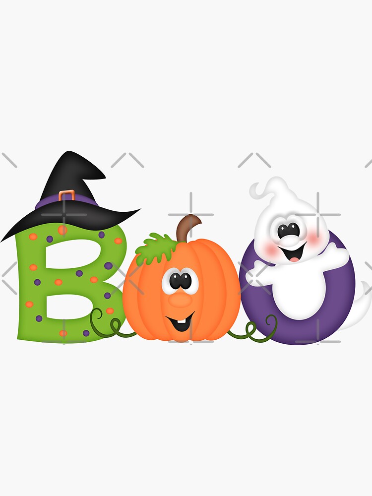"Halloween Cute Boo Sticker" Sticker for Sale by SteelMoment | Redbubble