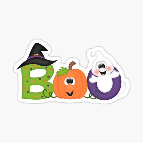 "Halloween Cute Boo Sticker" Sticker for Sale by SteelMoment | Redbubble