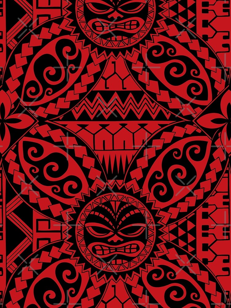 "Polynesian tattoo red black design" T-shirt by AyeletF | Redbubble