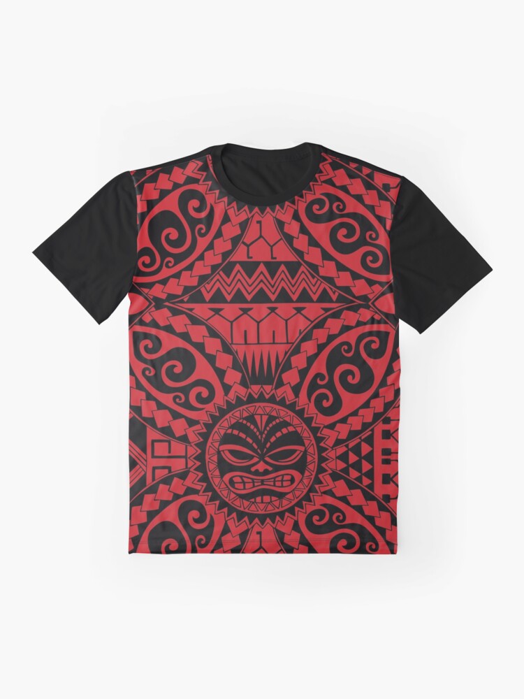 "Polynesian tattoo red black design" T-shirt by AyeletF | Redbubble