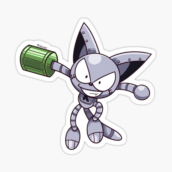 "Cyborg Kuro-chan Alt." Sticker by pkVortex | Redbubble