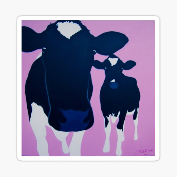 "Damn Fine Cows" Sticker for Sale by SteShawPainting | Redbubble