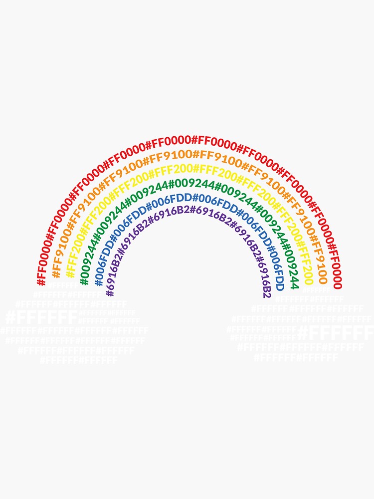 "Rainbow of Hex Codes" Sticker by jojo983 | Redbubble