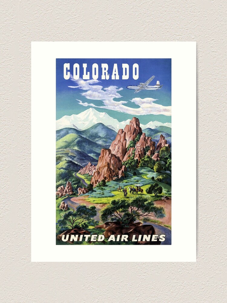 "Vintage Colorado Travel Poster circa 1945 " Art Print by AllVintageArt ...