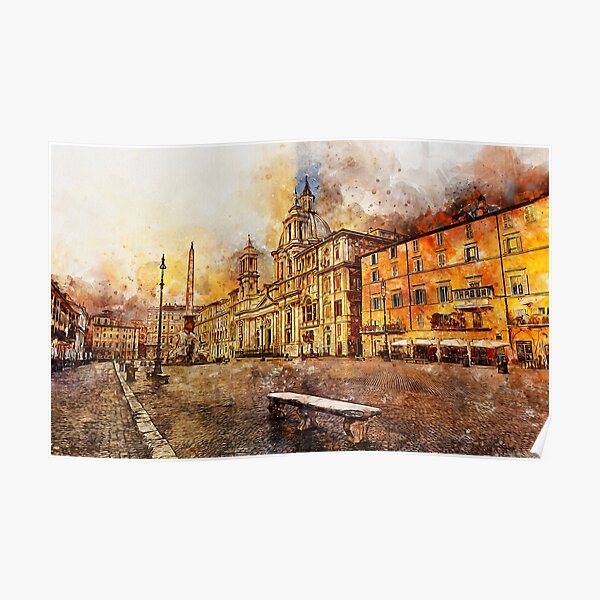 "Rome, Piazza Navona" Poster for Sale by ErianAndre | Redbubble