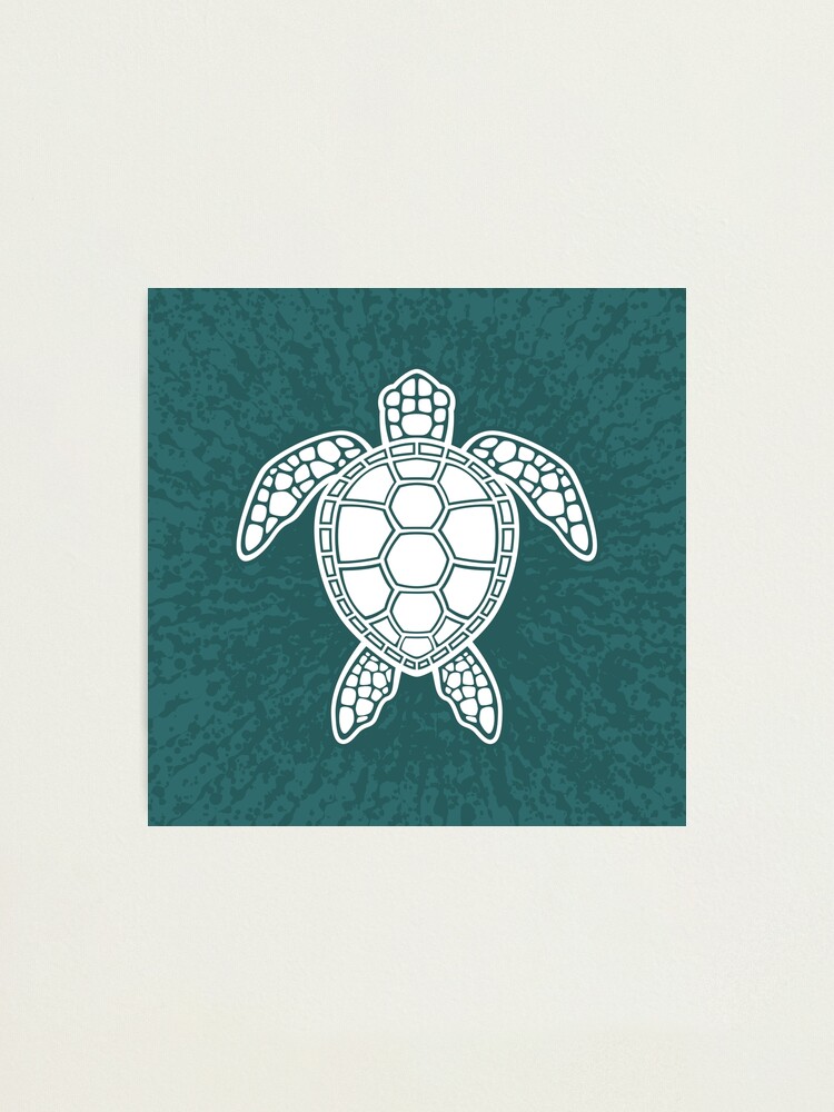 "Green Sea Turtle Design - White" Photographic Print for Sale by ...