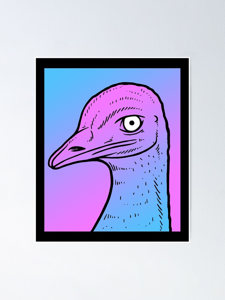 "Vaporwave Emu Aesthetic Pastel Goth Bird" Poster by dinosareforever ...