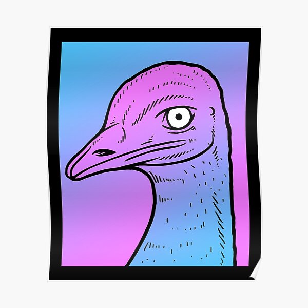 "Vaporwave Emu Aesthetic Pastel Goth Bird" Poster by dinosareforever ...