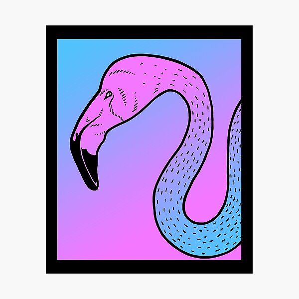 "Vaporwave Flamingo Aesthetic Pastel Goth Bird" Photographic Print by ...