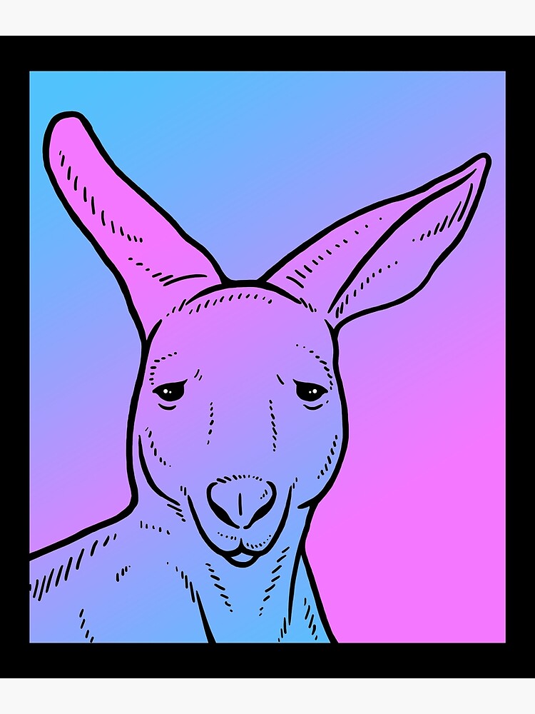"Vaporwave Kangaroo Aesthetic Pastel Goth Marsupial" Art Print for Sale ...