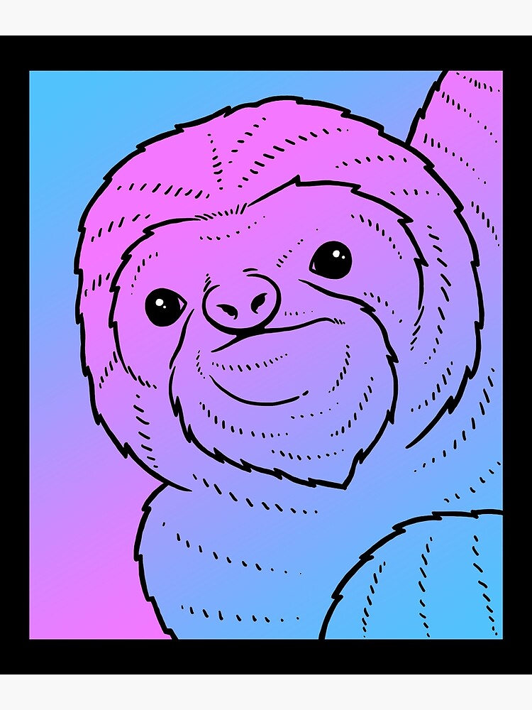 "Vaporwave Sloth Aesthetic Pastel Goth Sloths" Poster by ...