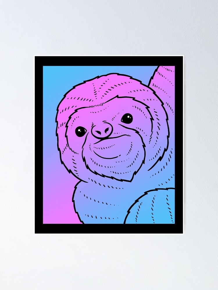 "Vaporwave Sloth Aesthetic Pastel Goth Sloths" Poster by dinosareforever | Redbubble