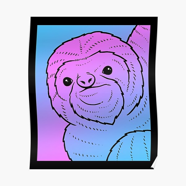 "Vaporwave Sloth Aesthetic Pastel Goth Sloths" Poster by ...