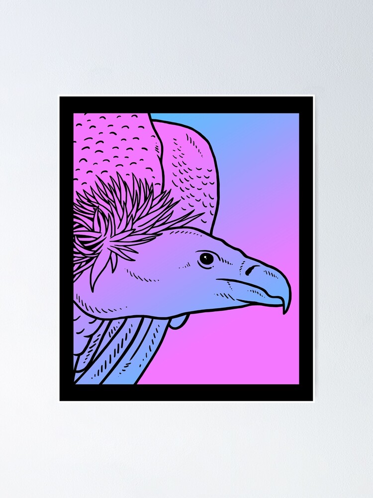 "Vaporwave Vulture Aesthetic Pastel Goth Bird of Prey" Poster by ...