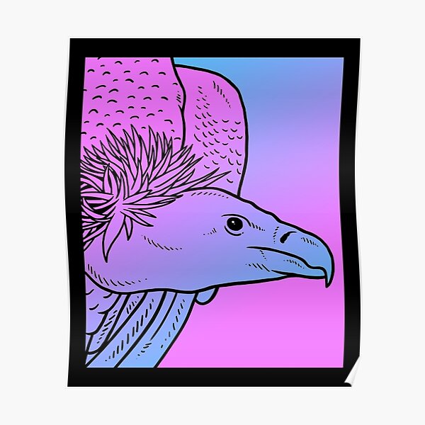 "Vaporwave Vulture Aesthetic Pastel Goth Bird of Prey" Poster by ...