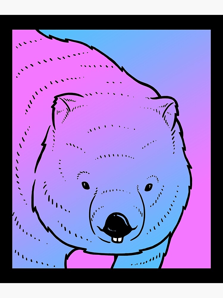 "Vaporwave Wombat Aesthetic Pastel Goth Marsupial" Art Print for Sale ...