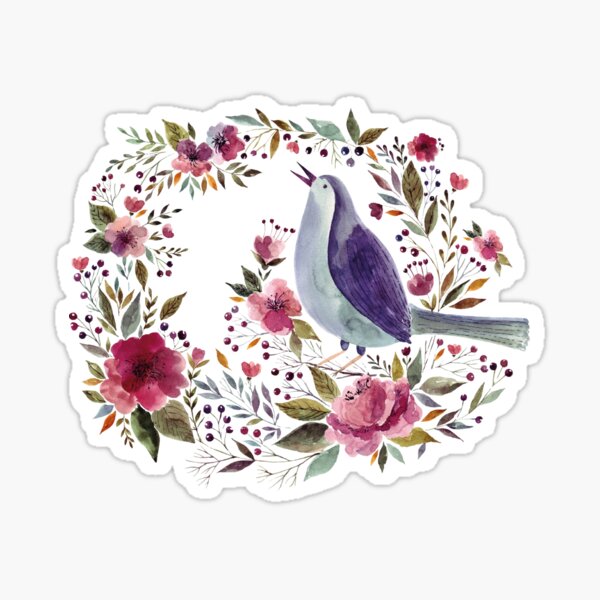 "Songbird Charcoal" Sticker for Sale by CMDesignonline | Redbubble