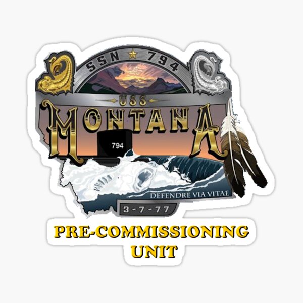 "PCU Montana (SSN-794) Crest for Dark Colors" Sticker for Sale by ...