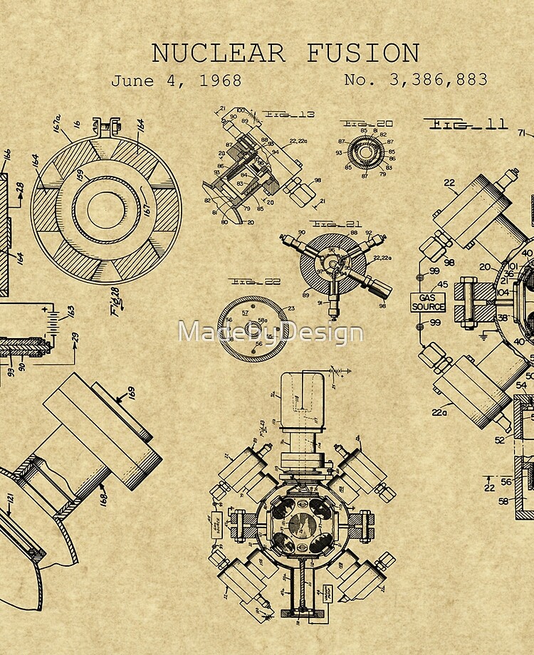"Nuclear Fusion Reactor Vintage Patent Prints" iPad Case & Skin for ...