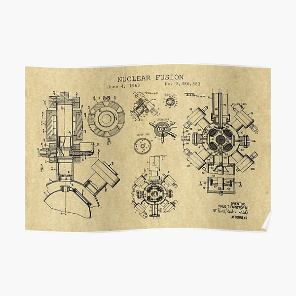 "Nuclear Fusion Reactor Vintage Patent Prints" Poster for Sale by ...