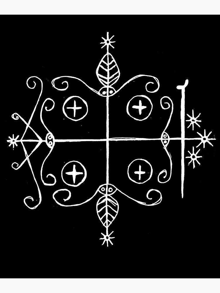 "Papa Legba Voodoo Veve (white)" Photographic Print for Sale by Michael ...