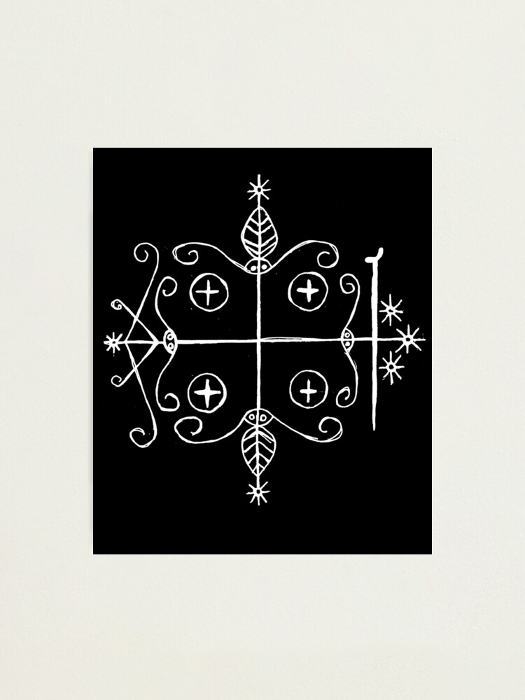 "Papa Legba Voodoo Veve (white)" Photographic Print for Sale by Michael ...