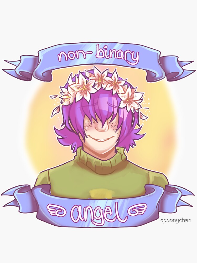 "Non-binary Angel" Sticker for Sale by spoonychan | Redbubble