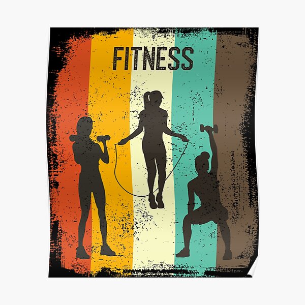 "Fitness Workouts Retro 70s Vintage Gym Women Gift" Poster for Sale by ...
