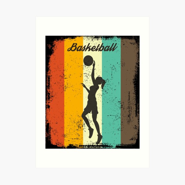 "Basketball Player Retro 70s Vintage Baller Women Gift" Art Print for ...