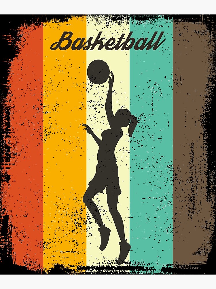 "Basketball Player Retro 70s Vintage Baller Women Gift" Art Print for ...