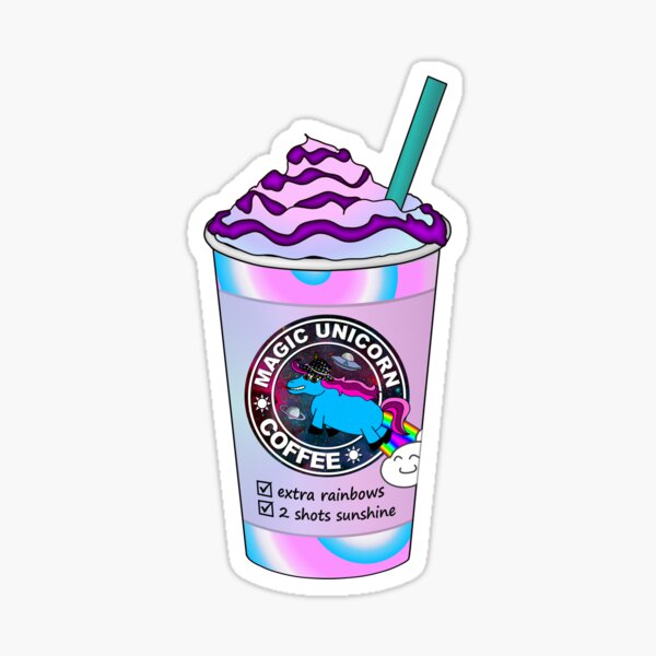 "Magic Unicorn Coffee Frappuccino" Sticker by AMagicalJourney | Redbubble