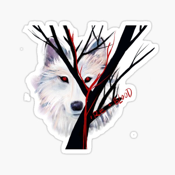 "White Wolf" Sticker by WishingInkwell | Redbubble