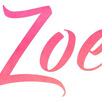 "Zoe girls name pink watercolor type design" Poster for Sale by ...