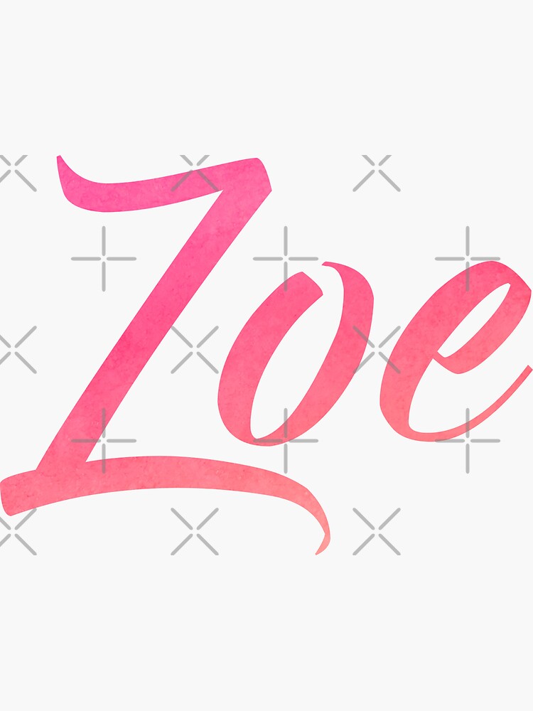 "Zoe girls name pink watercolor type design" Sticker for Sale by ...