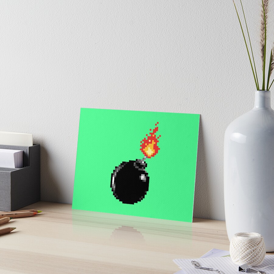 "Explosive 8-bit Bomb design for retro design fans" Art Board Print by ...
