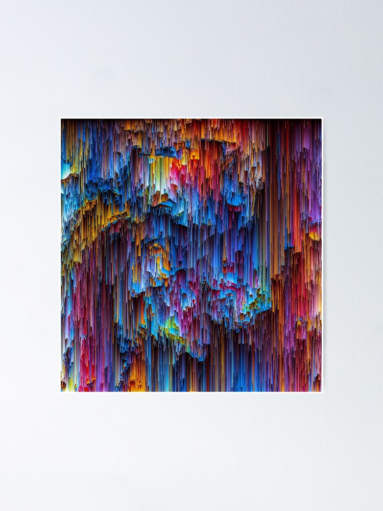 "Pixel sort art / Glitch art / Abstract rain" Poster for Sale by ...
