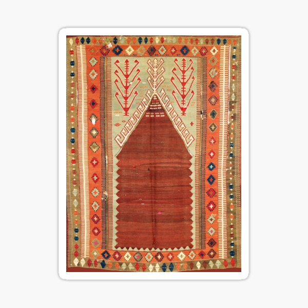 "Obruk Antique Turkish Niche Kilim Print" Sticker for Sale by bragova ...